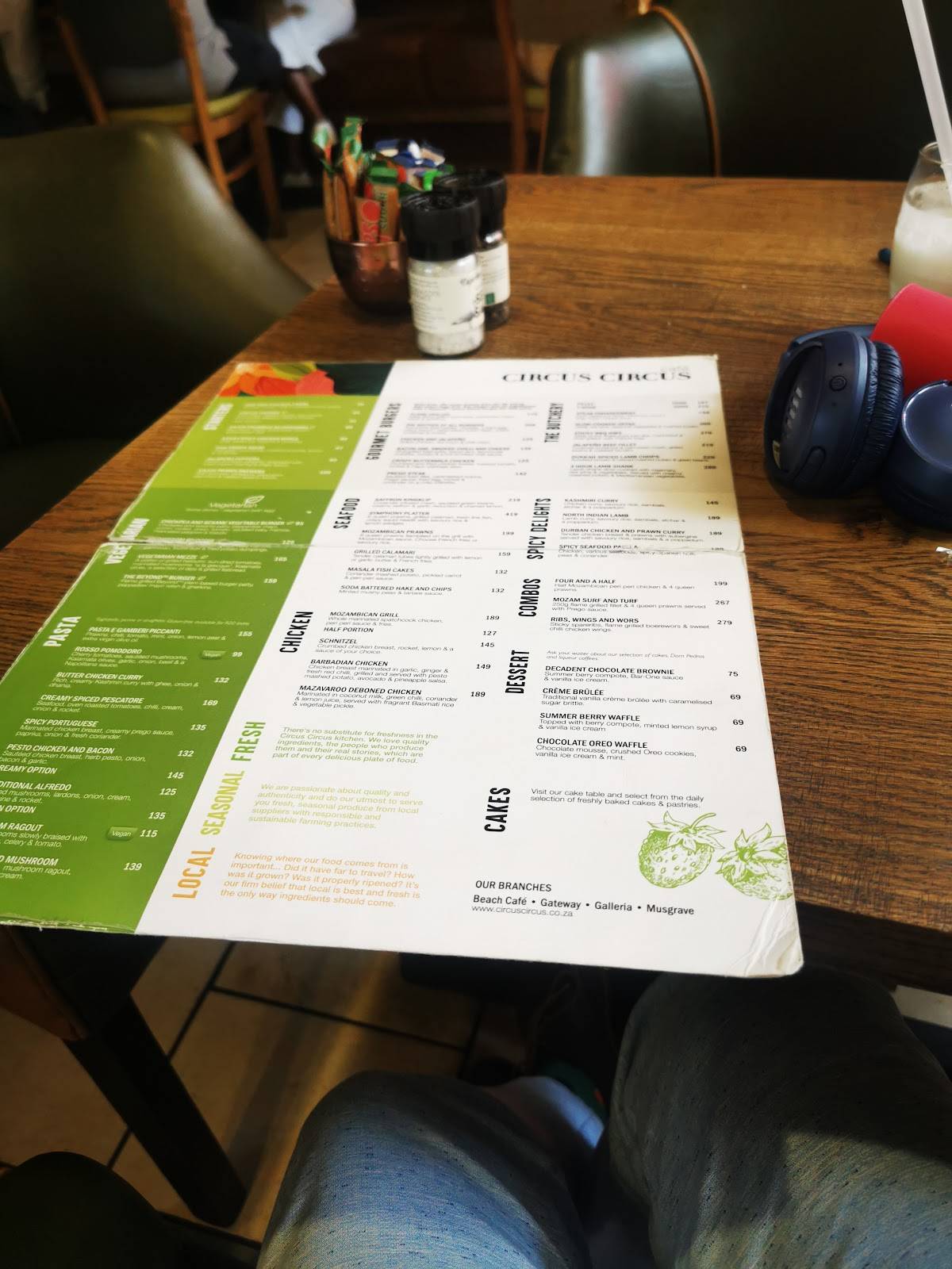 Menu at Circus Circus Gateway restaurant, Durban North, Shop G020