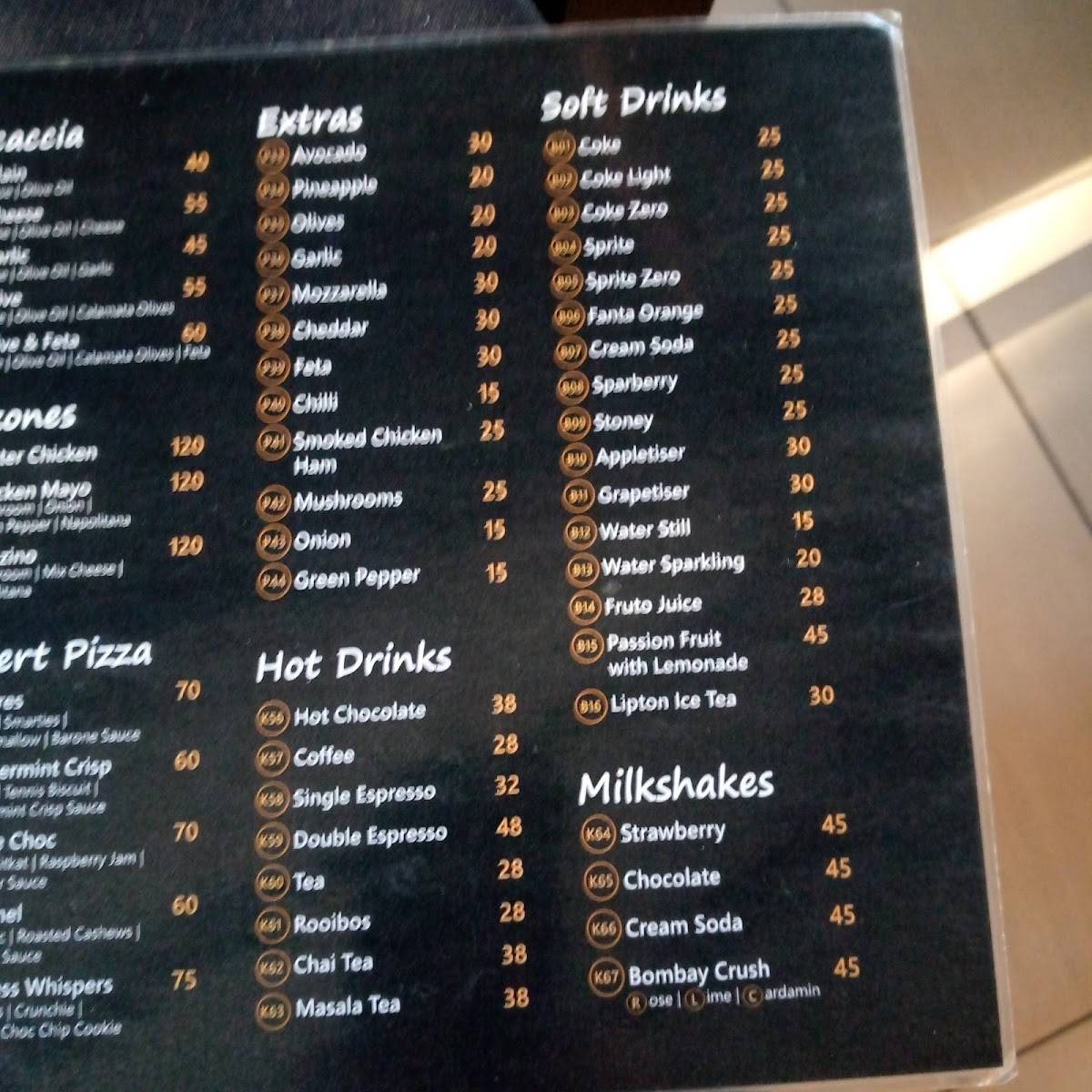 Menu at Durban Spice Worx Cafe, New Redruth
