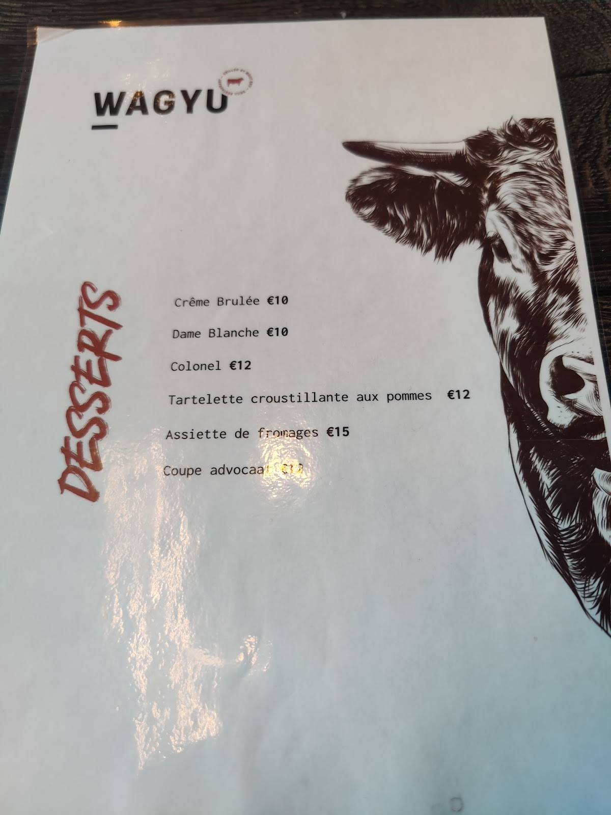 Menu au Wagyu, Durbuy