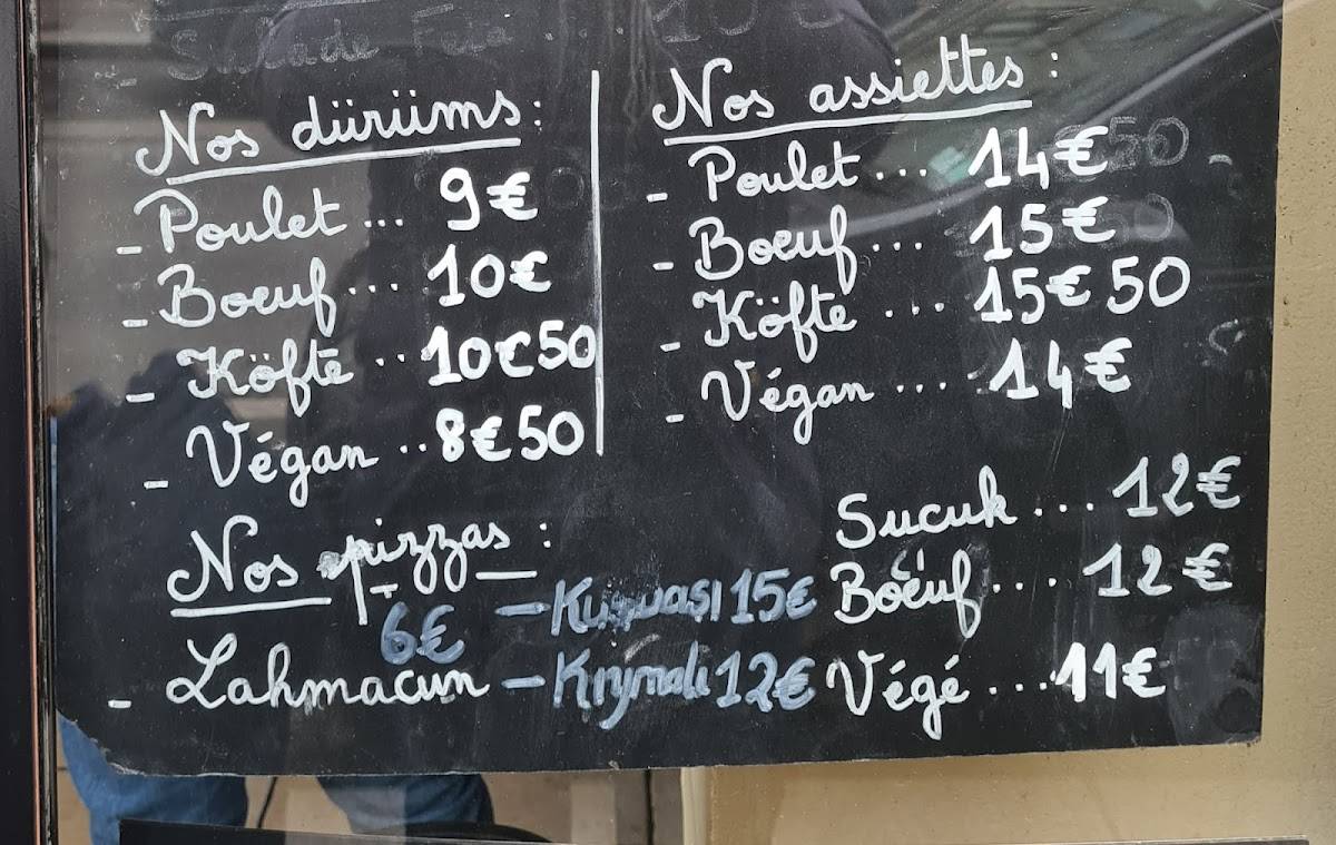 Menu au Durum & Brunch restaurant, Vincennes