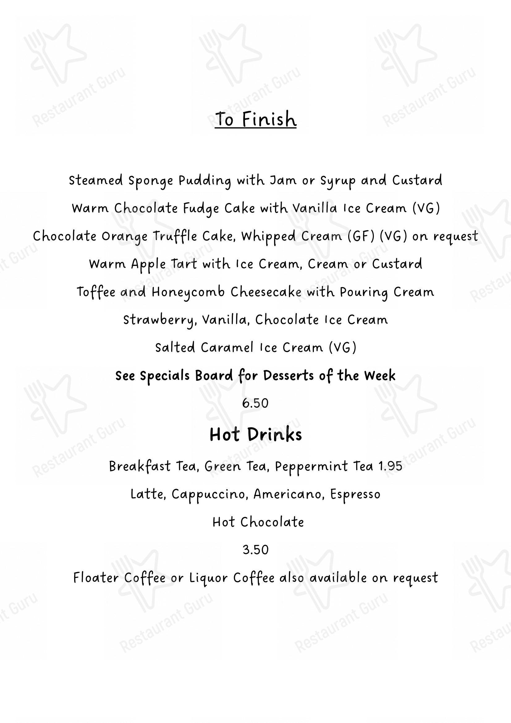 Menu at Dynevor Arms pub & bar, Llantrisant, Llantrisant Road