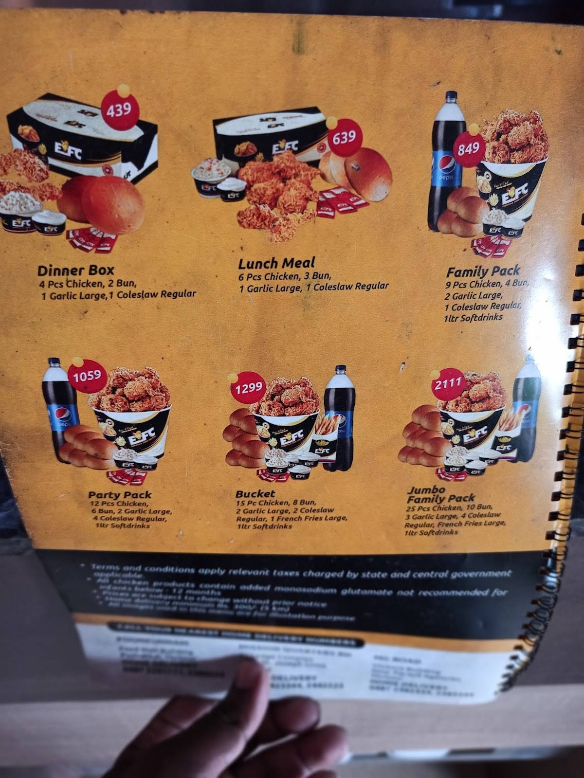 Menu at EFC, Thrissur, Parayil Ln