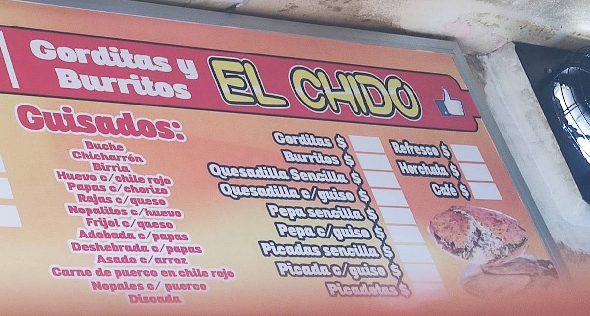 Carta del restaurante EL CHIDO, Jerez del García Salinas