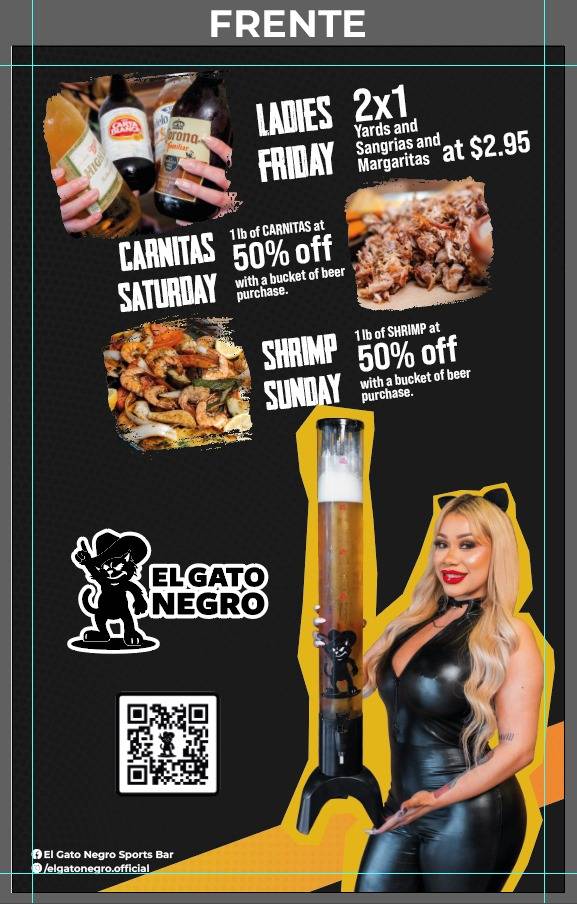 Menu at EL GATO NEGRO SPORT BAR, Montebello