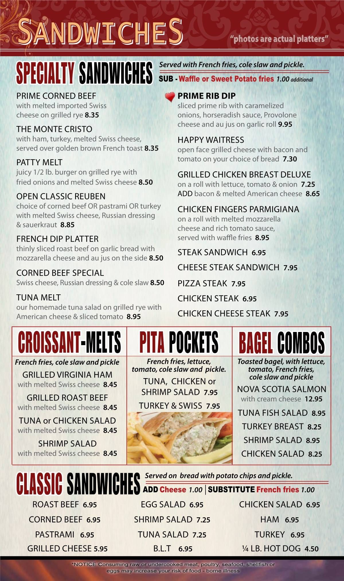 Menu at Eagle Diner restaurant, Warminster