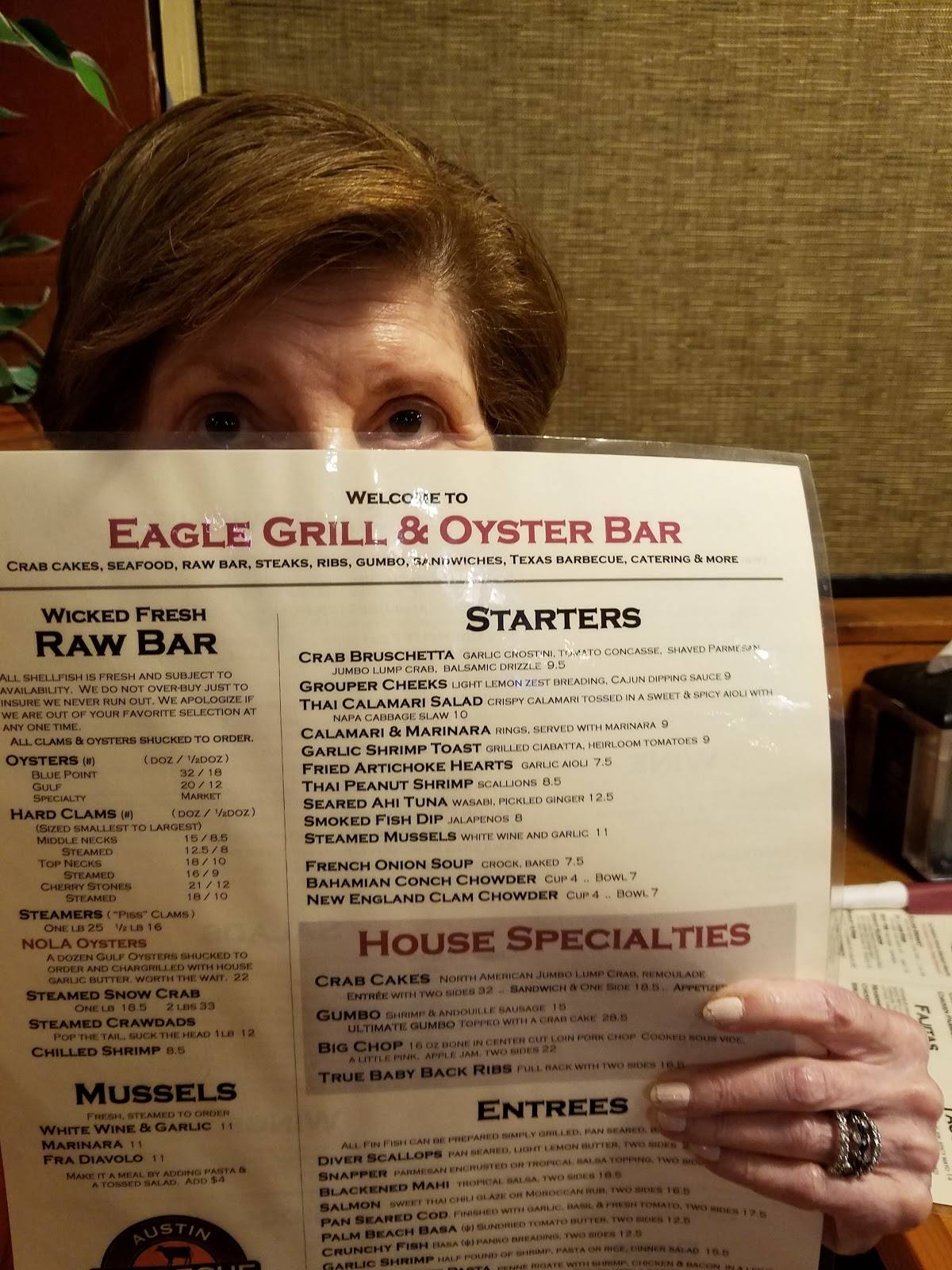 Menu at Eagle Grill & Oyster Bar, Greenacres