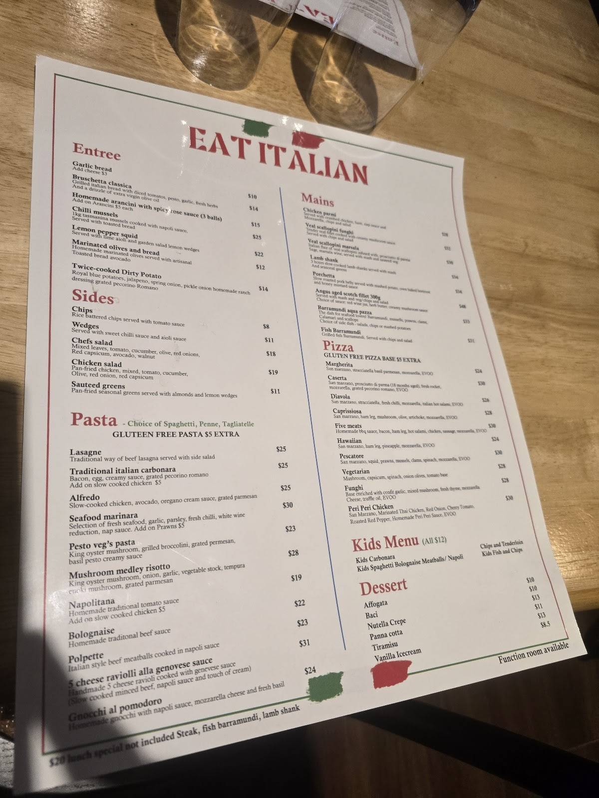 Menu at Eat Italian - Innaloo restaurant, Innaloo
