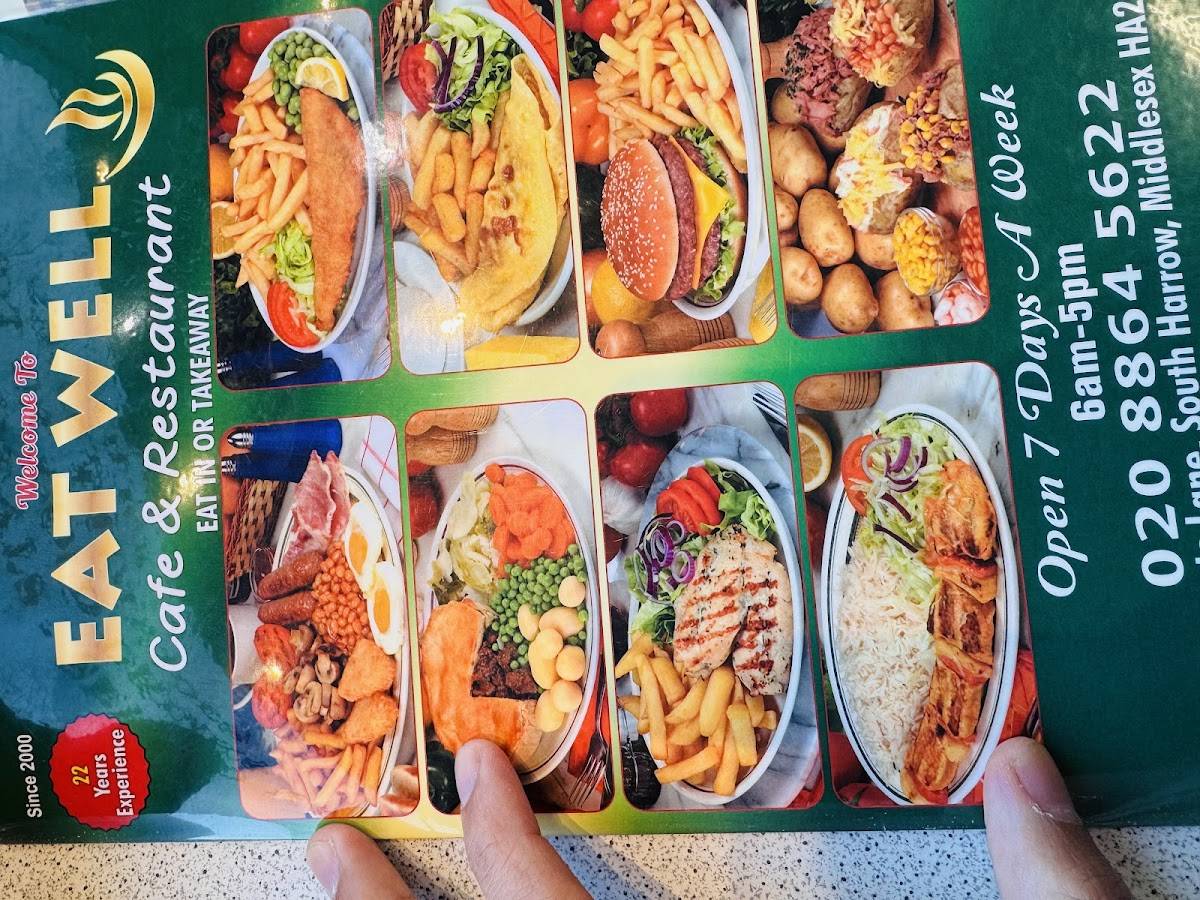 Menu at Eat Well Cafe, Harrow, 397 Eastcote Ln