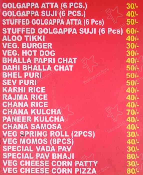 Menu at Eating Point, Chandigarh, SCO 1041