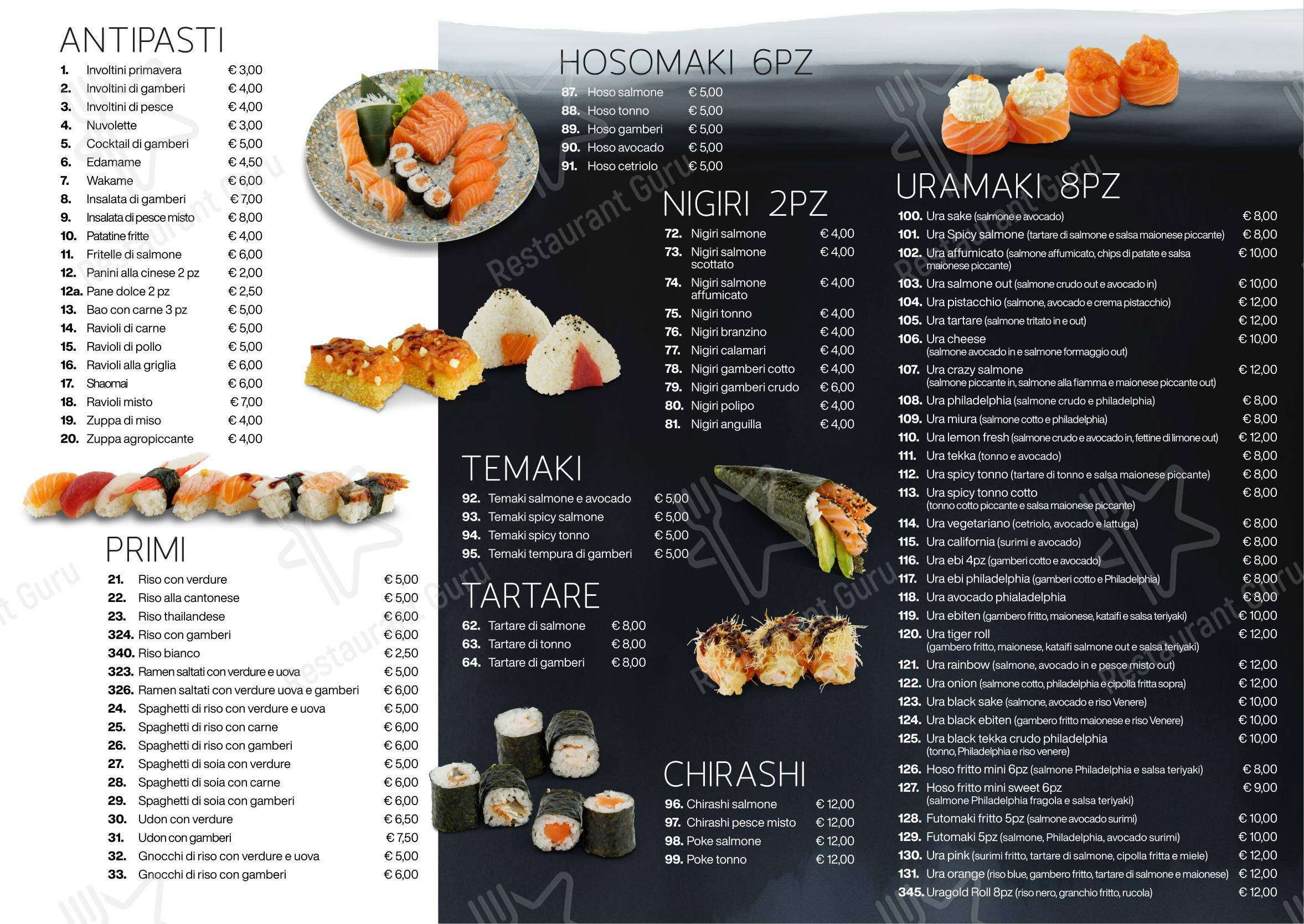 Menu da Eden Omakase ristorante, Arezzo
