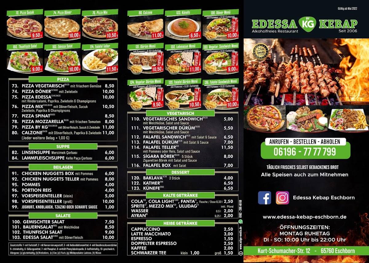 Speisekarte von Edessa Kebap Eschborn restaurant, Eschborn