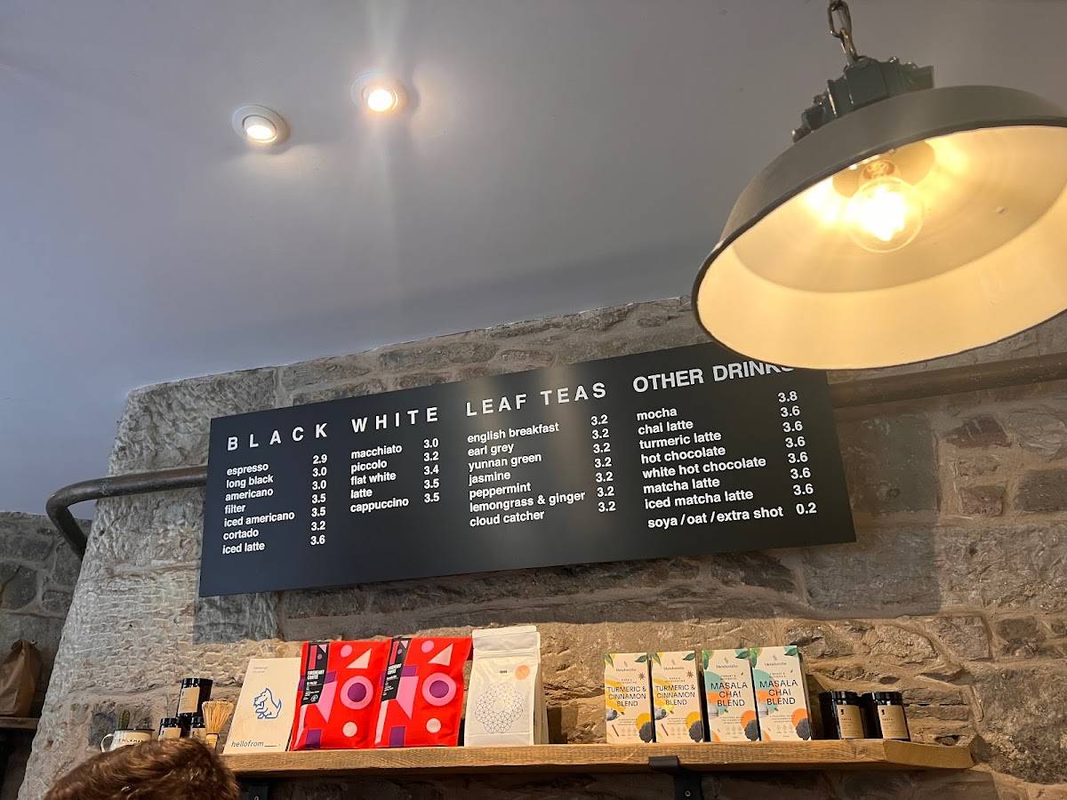 Menu at The Milkman cafe, Edinburgh, 7 Cockburn St