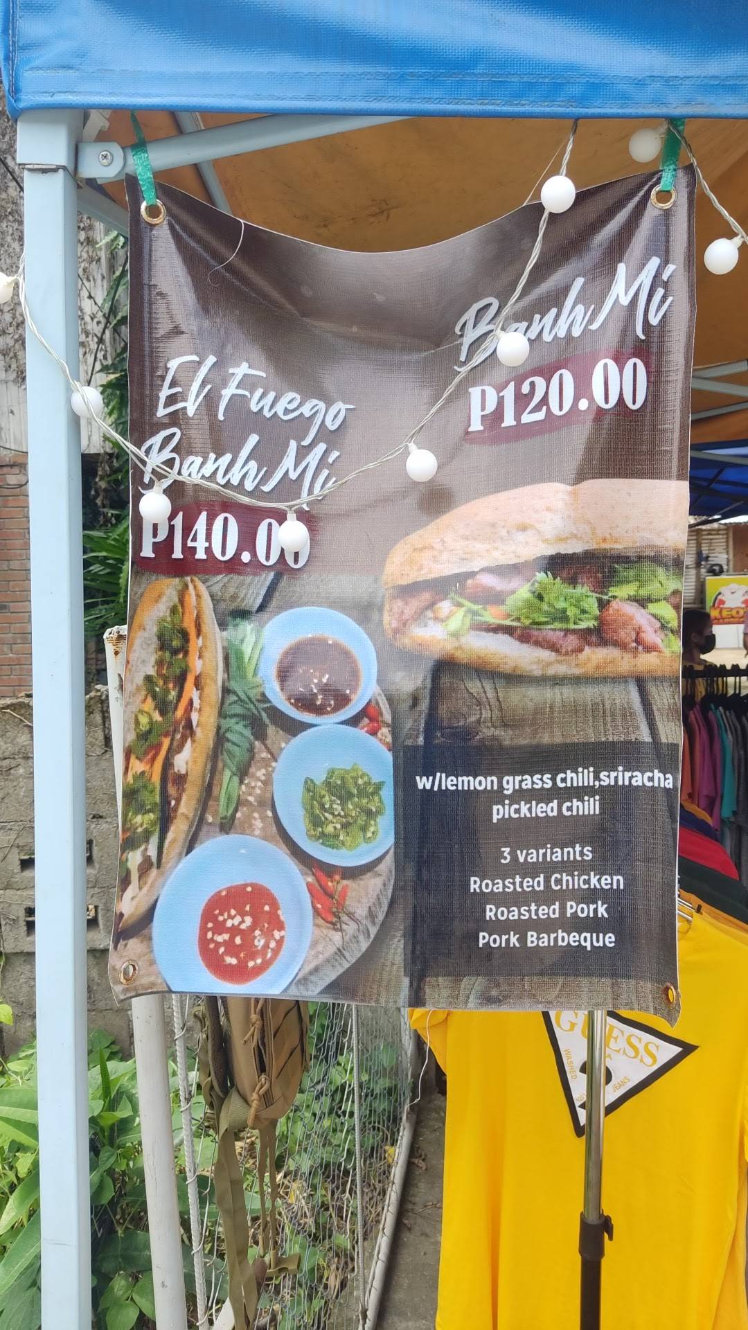 Menu at Eg's restaurant, Dumaguete