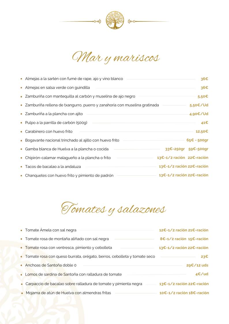 Carta del restaurante El Carbón De Granada, Madrid