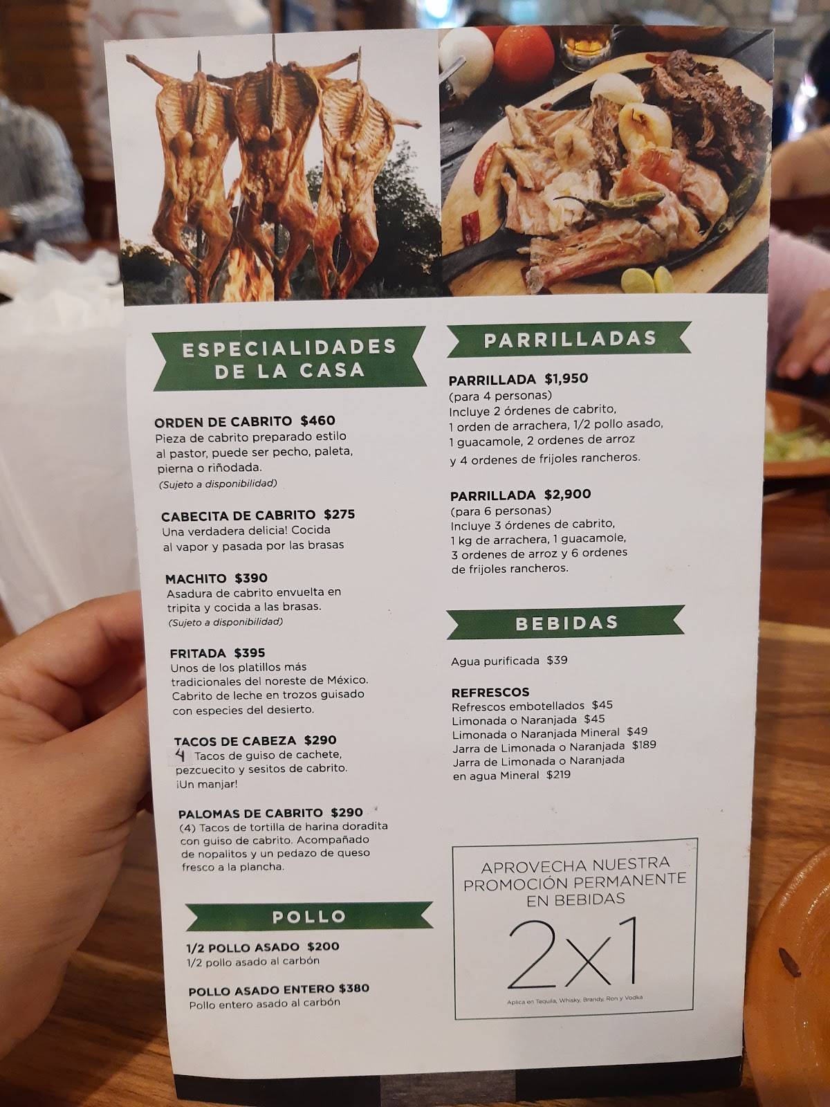 Carta del restaurante El Chivatito Principal, Saltillo, Perif. Luis ...