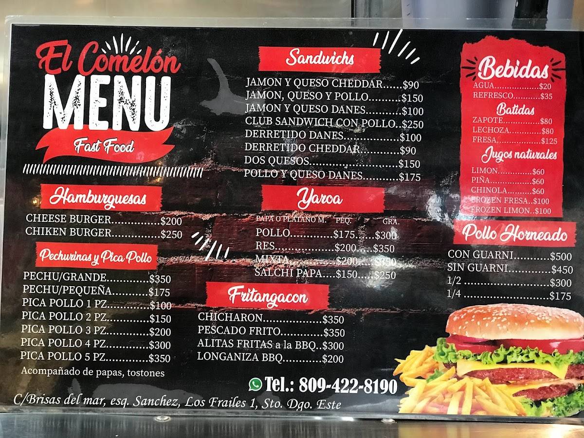 Carta de El Comelon Food Truck, Santo Domingo Este