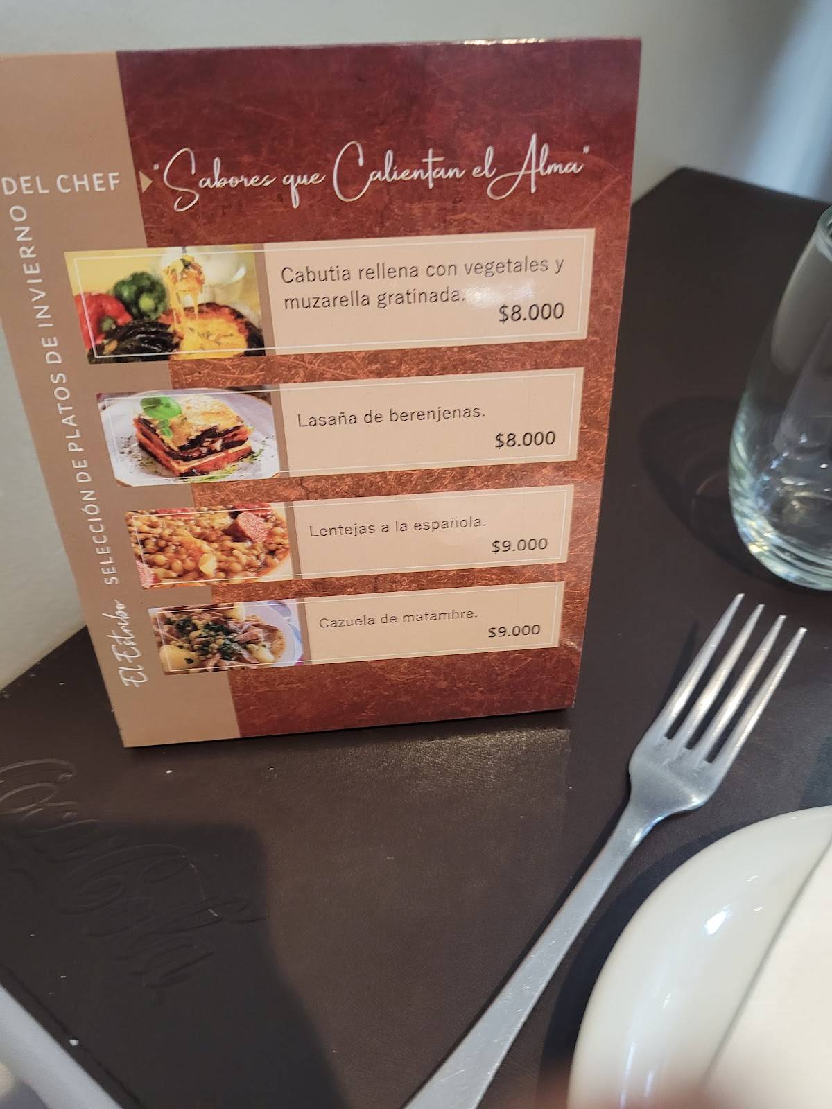 Carta de parrilla El Estribo, Villa Gesell, Paseo 109