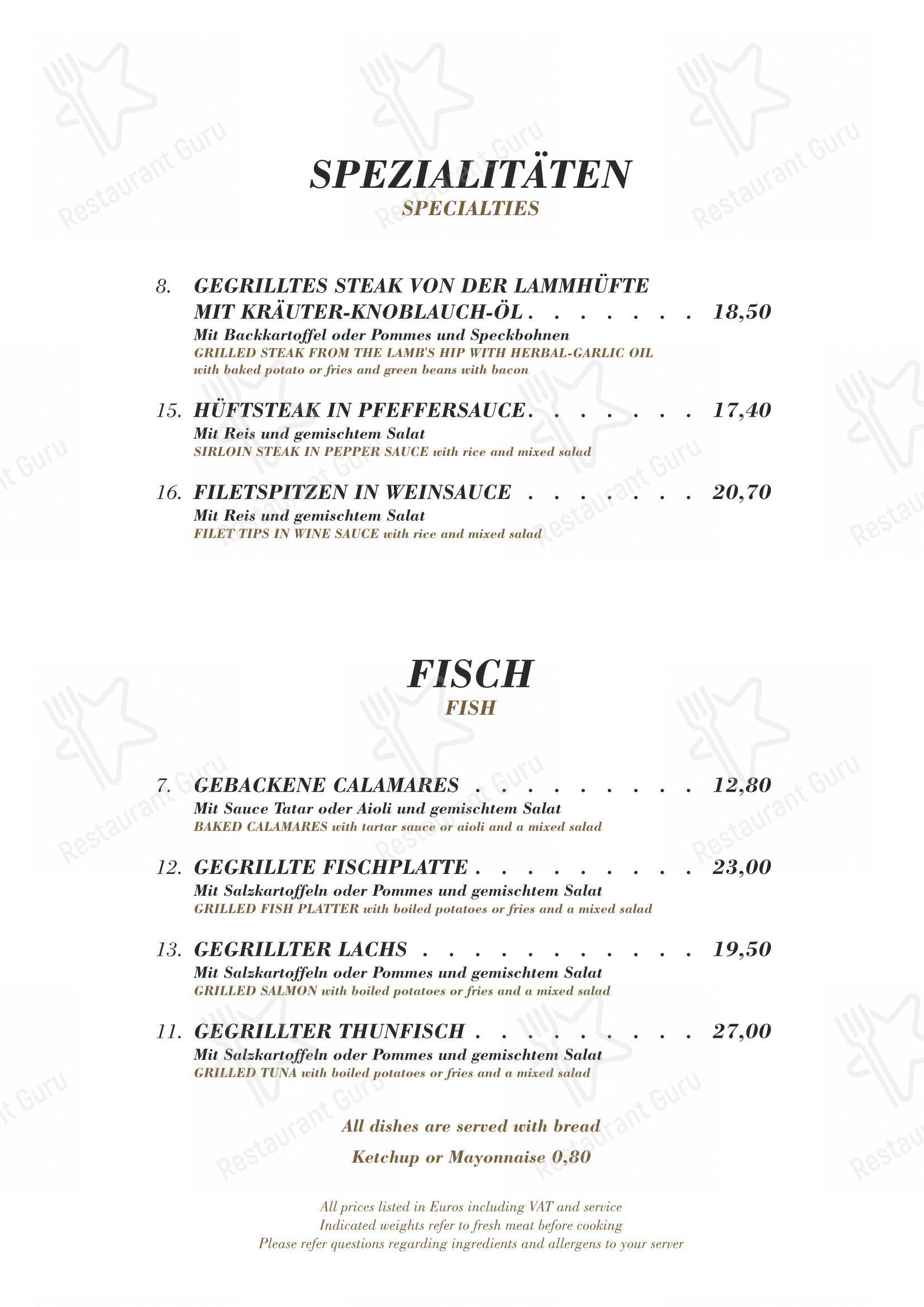 Speisekarte von El Lazo Steakhaus, Düsseldorf