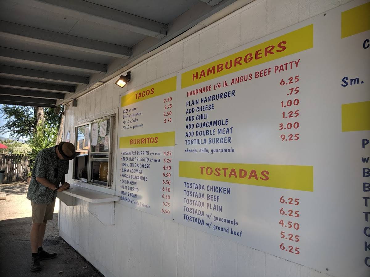 Menu at El Parasol restaurant, Española, 603 Santa Cruz Rd
