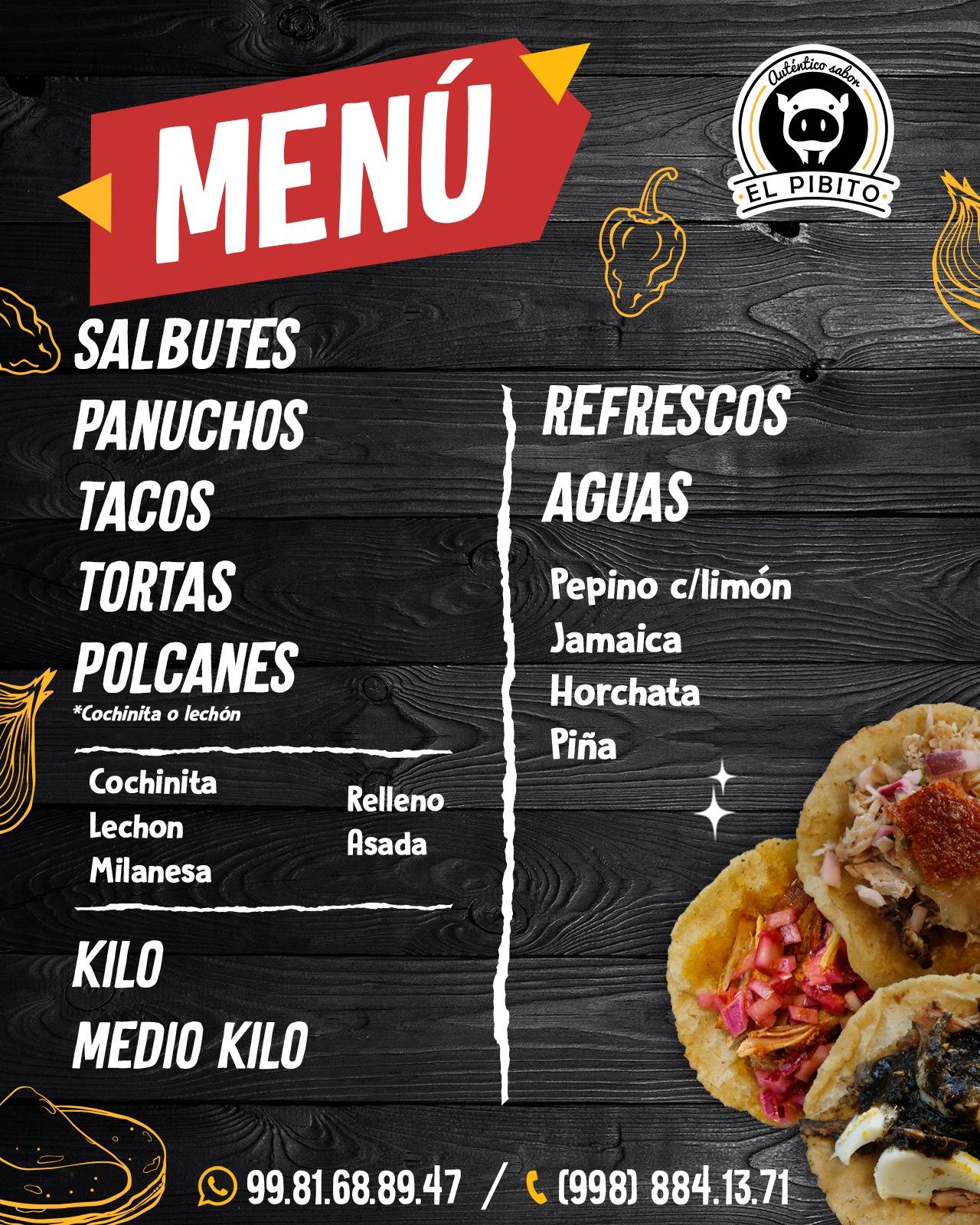 Menu at El Pibito sucursal Cobá restaurant, Cancún