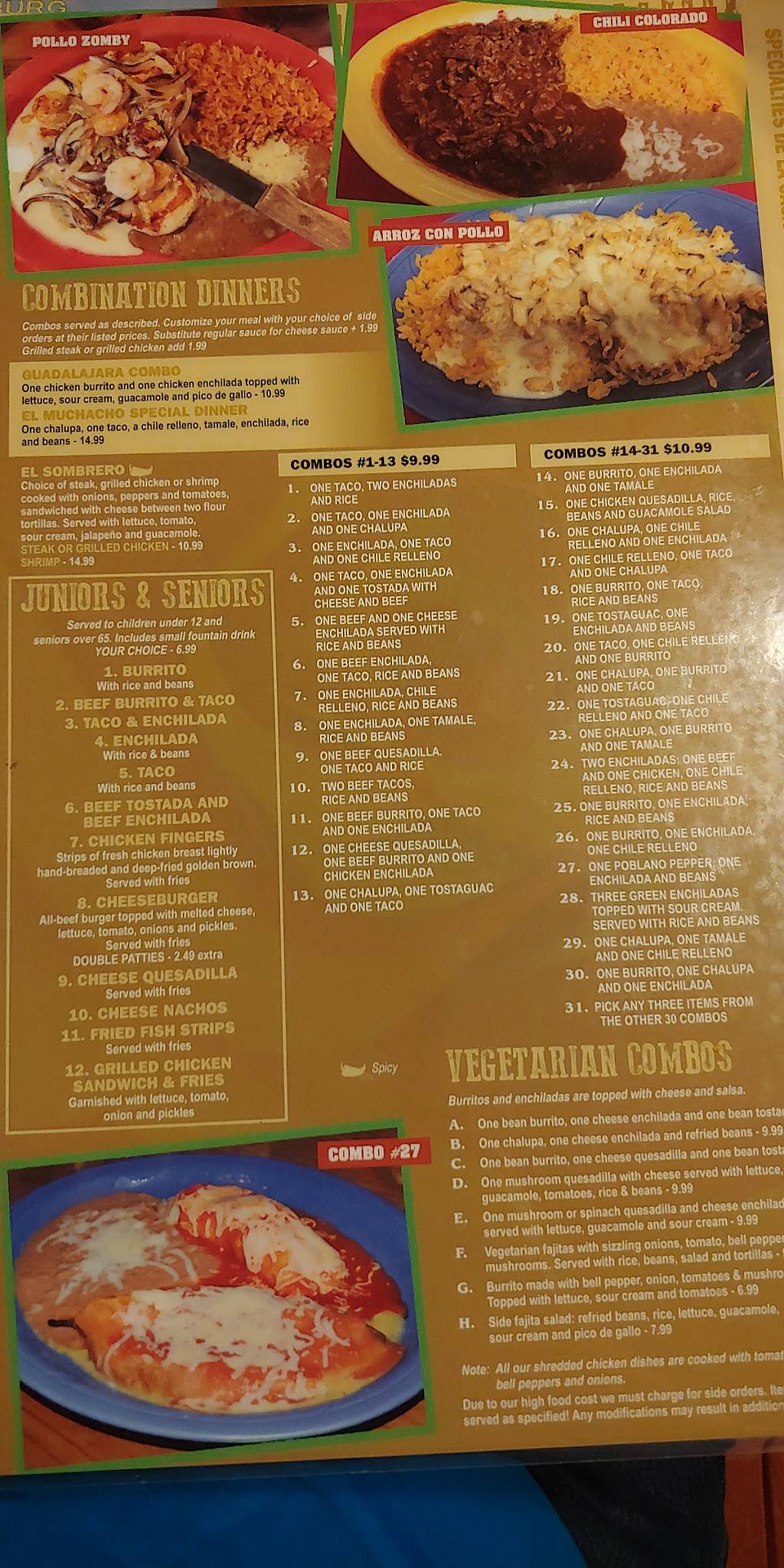 Menu at El Reparo Mexican Restaurant, Greensburg