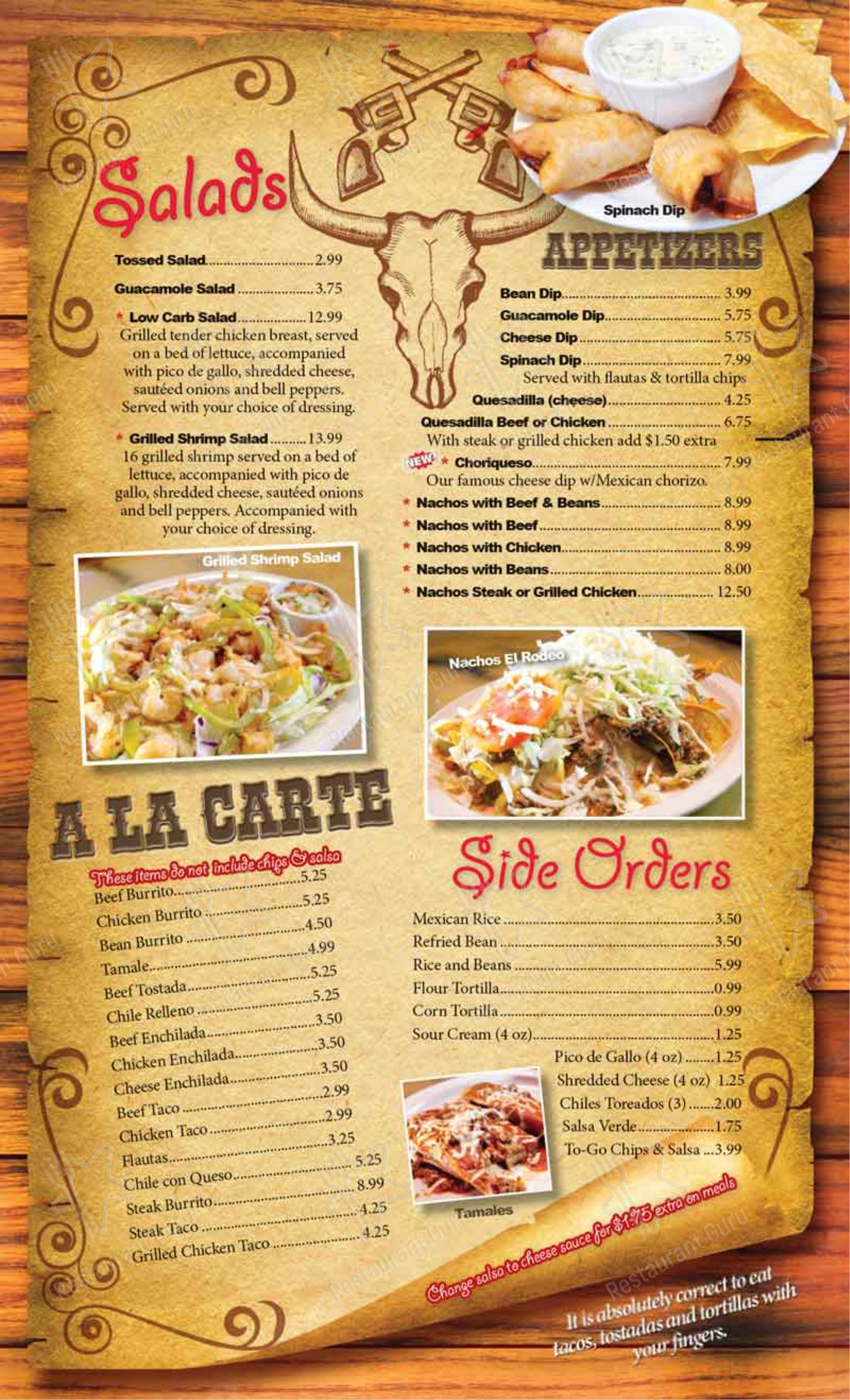 Menu at El Rodeo pub & bar, Clive, NW 118th St