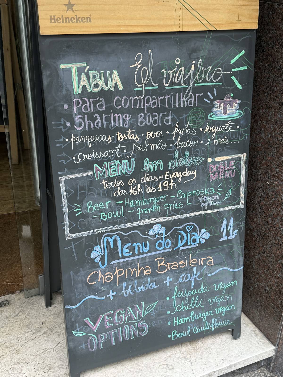 Menu em El Viajero - Sabores del camino restaurante, Porto