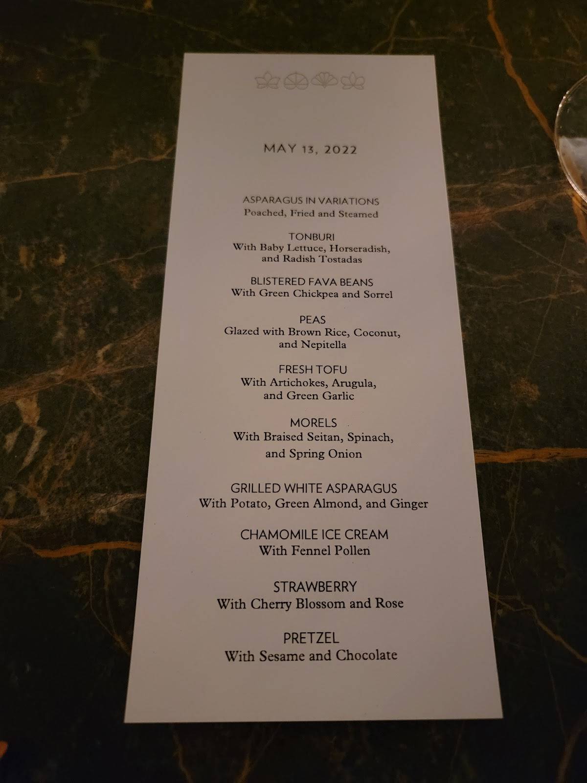 Menu at Eleven Madison Park pub & bar, New York City, 11 Madison Ave