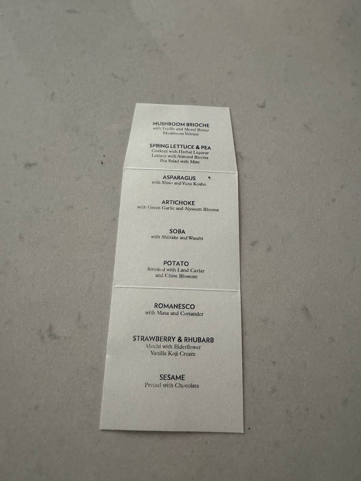 Menu at Eleven Madison Park pub & bar, New York City, 11 Madison Ave