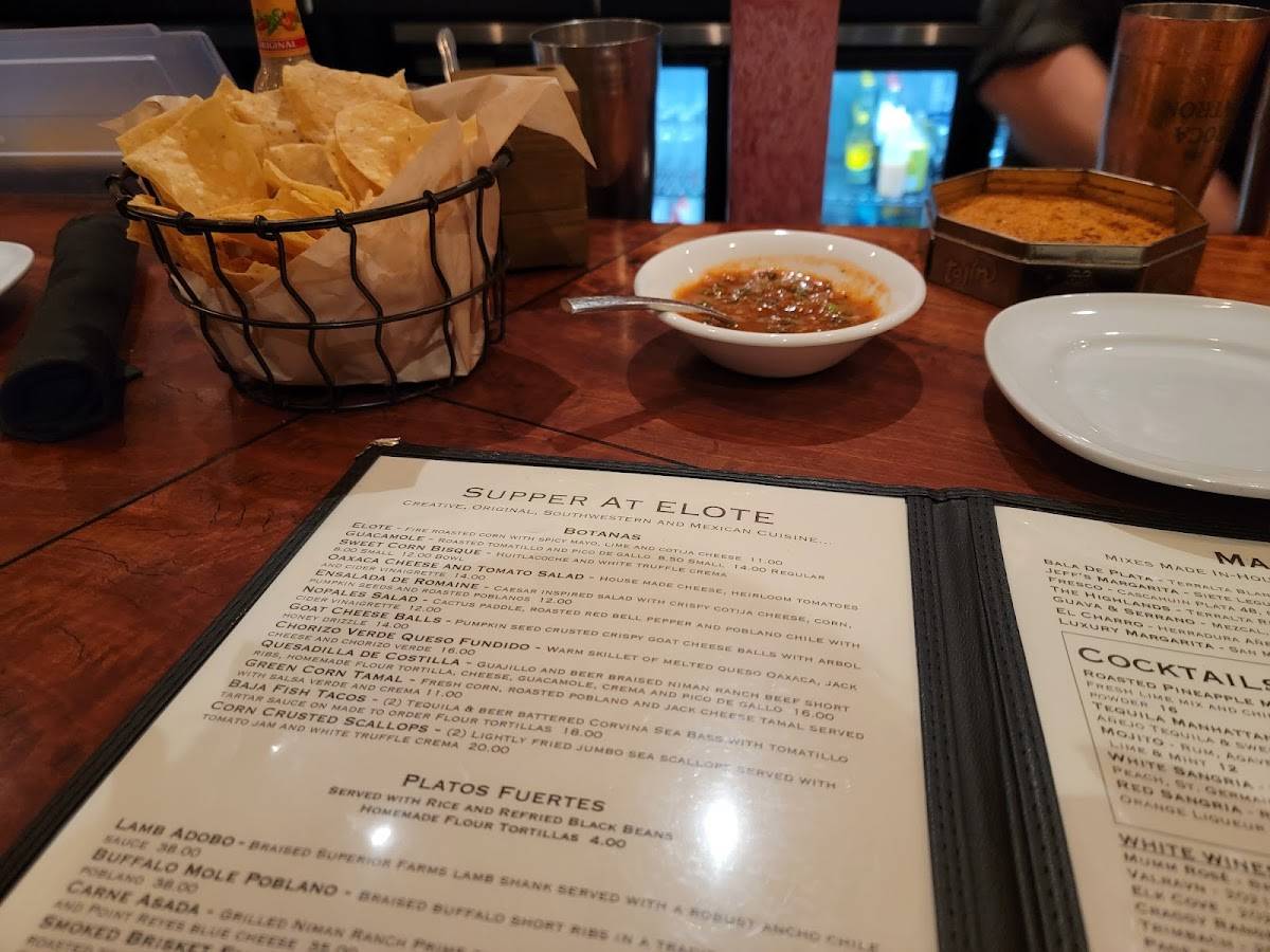 Menu at Elote Cafe, Sedona
