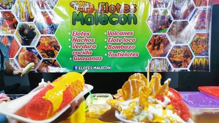 Menu at Elotes Malecón restaurant, Tonalá