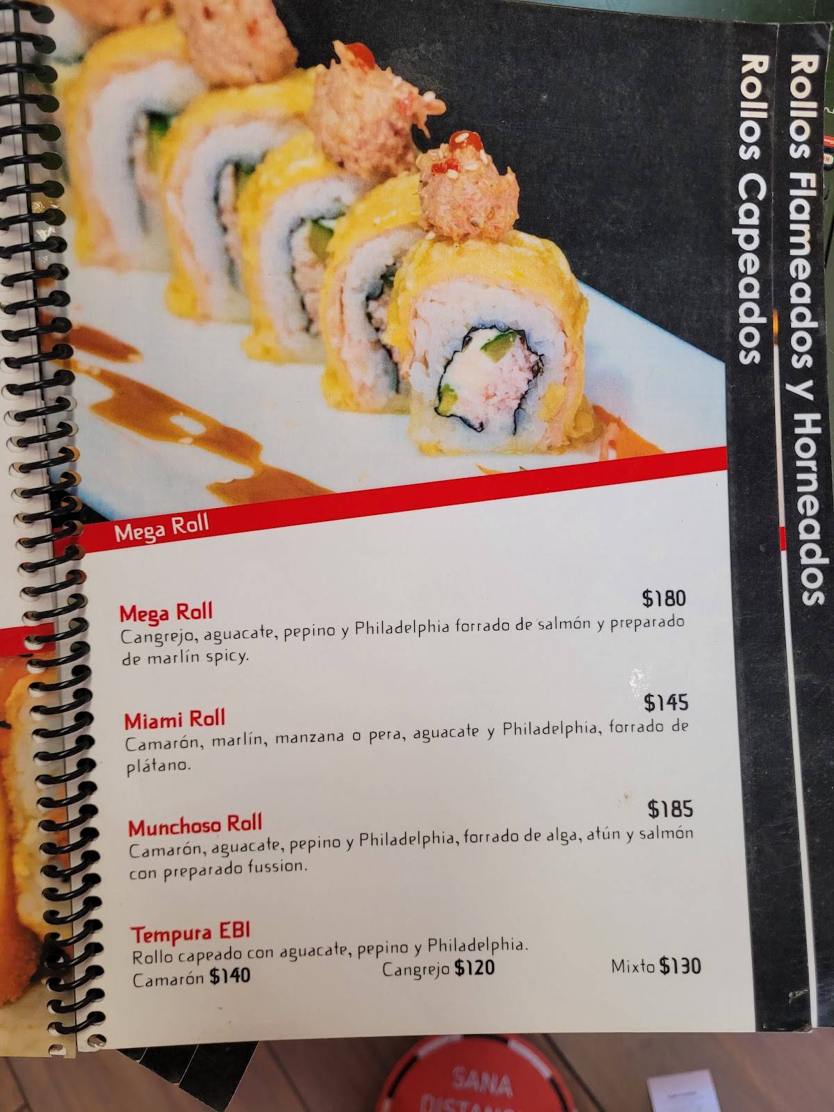 Carta del restaurante Sushi Fussion, Ensenada, Calle Cuarta # 273