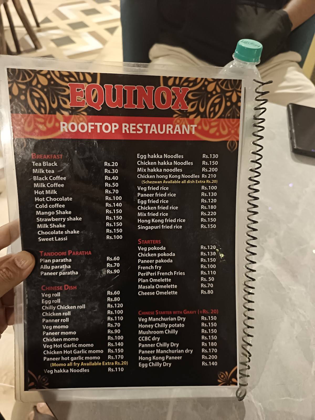 Menu at Equinox Rooftop Restaurant, Mangaldoi