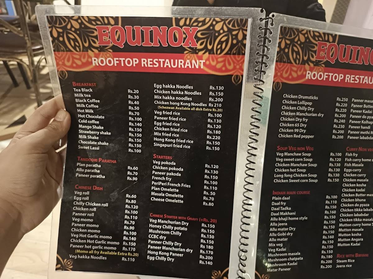 Menu at Equinox Rooftop Restaurant, Mangaldoi