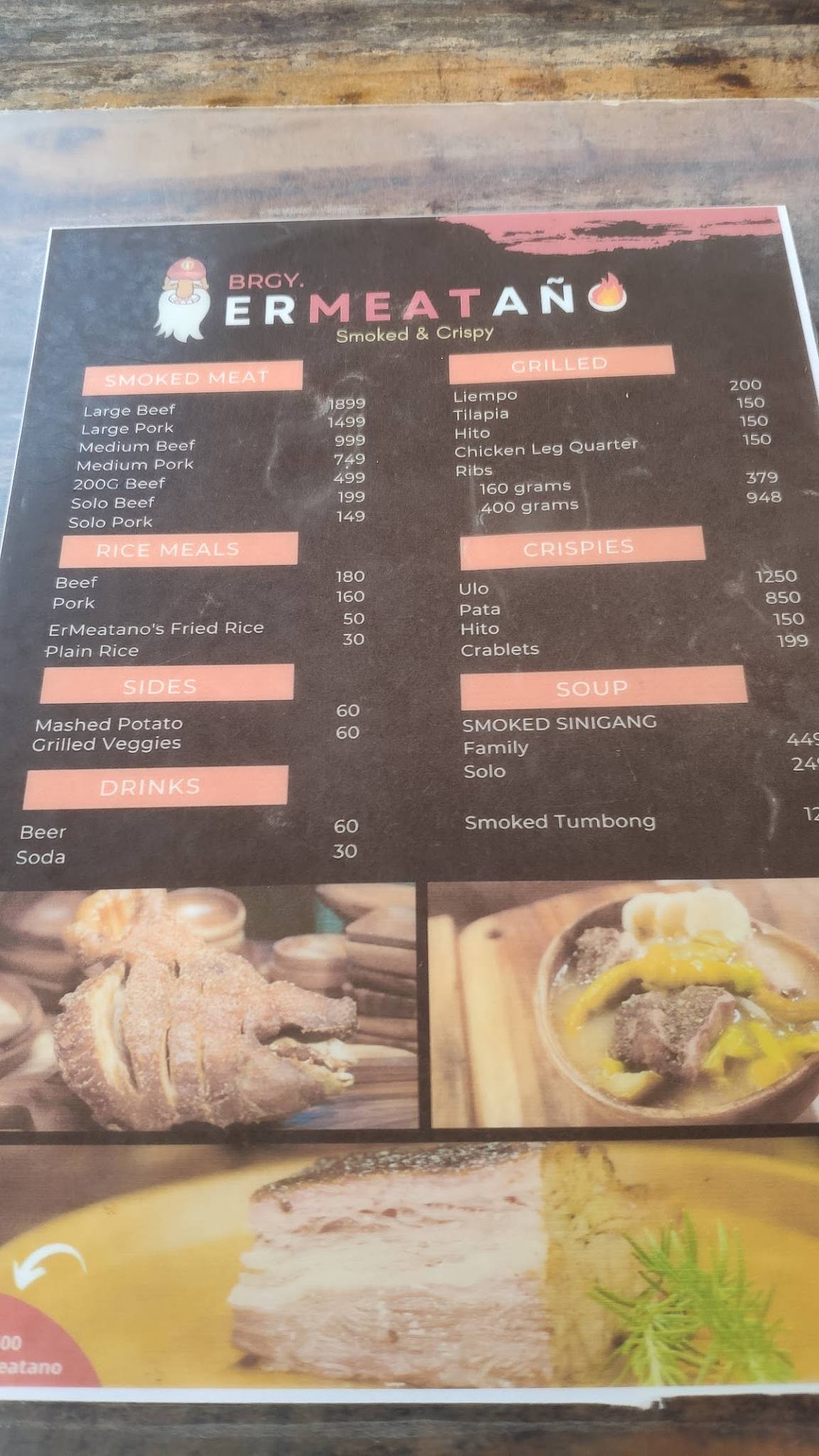 Menu at Ermeataño Antipolo restaurant, Antipolo