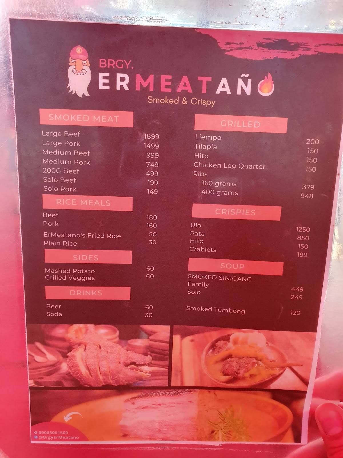 Menu at Ermeataño Antipolo restaurant, Antipolo