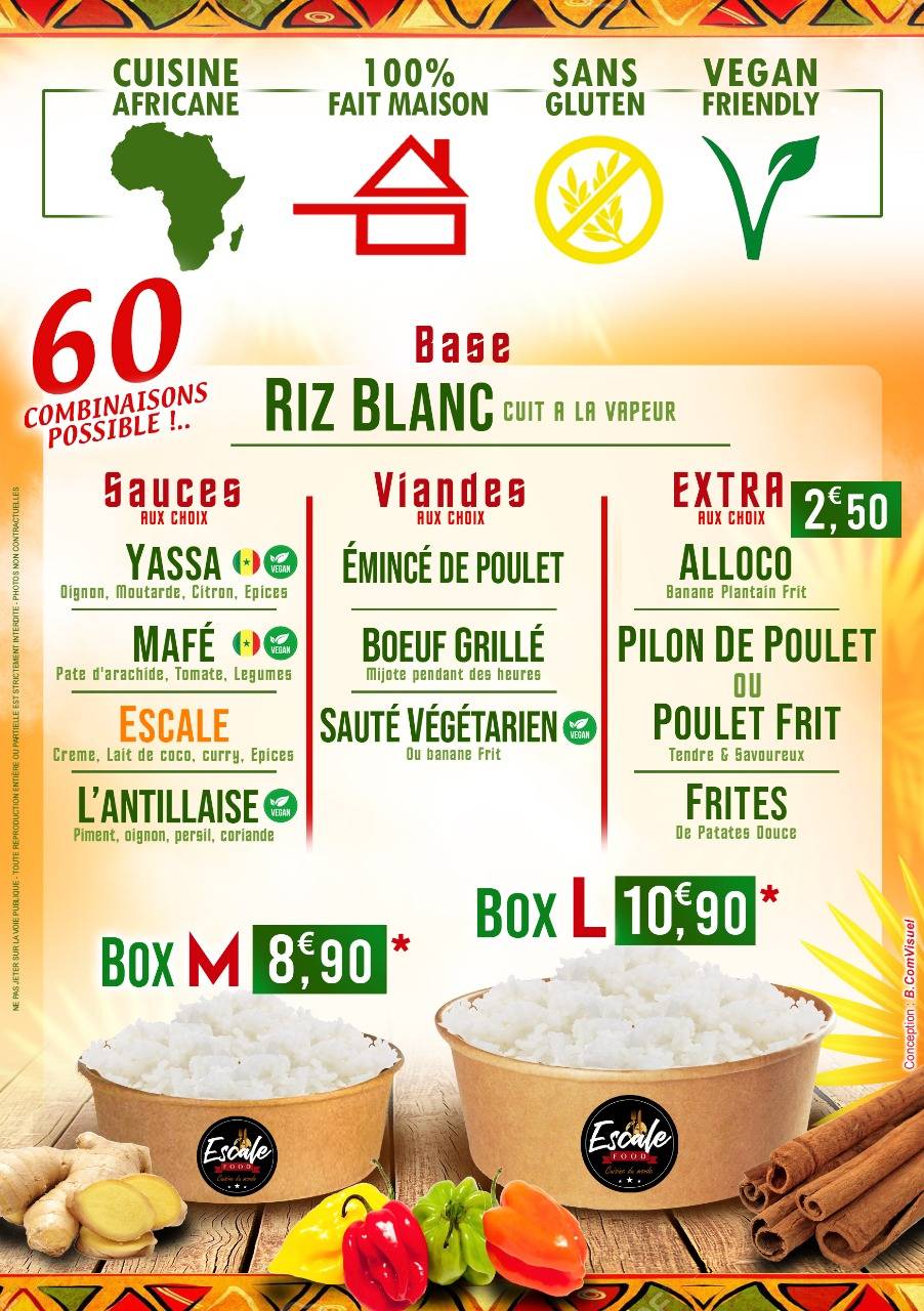 Menu au Escale Food restaurant, Caen, 157 Rue Saint-Jean