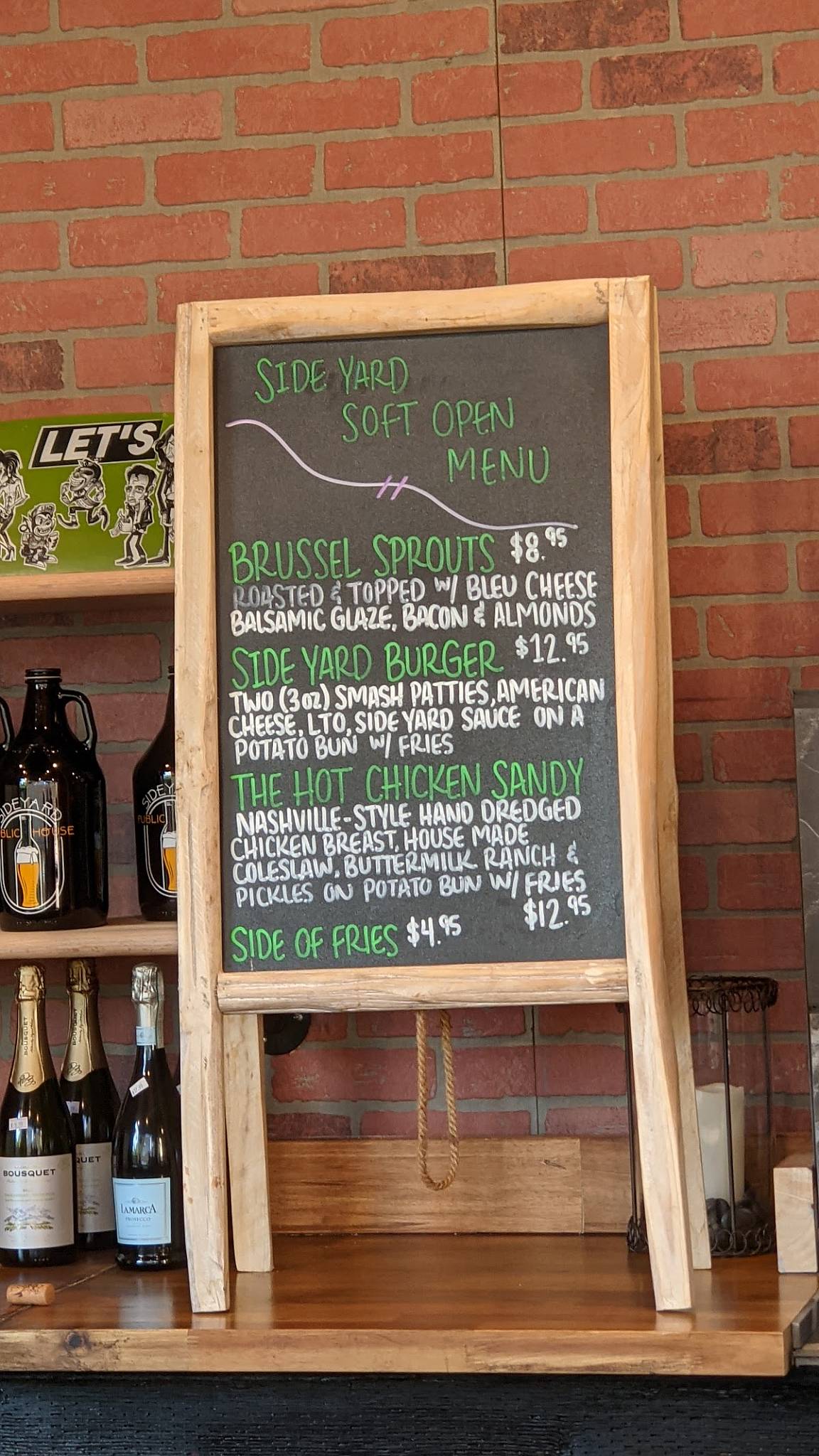 Menu at Side Yard Public House, Escondido