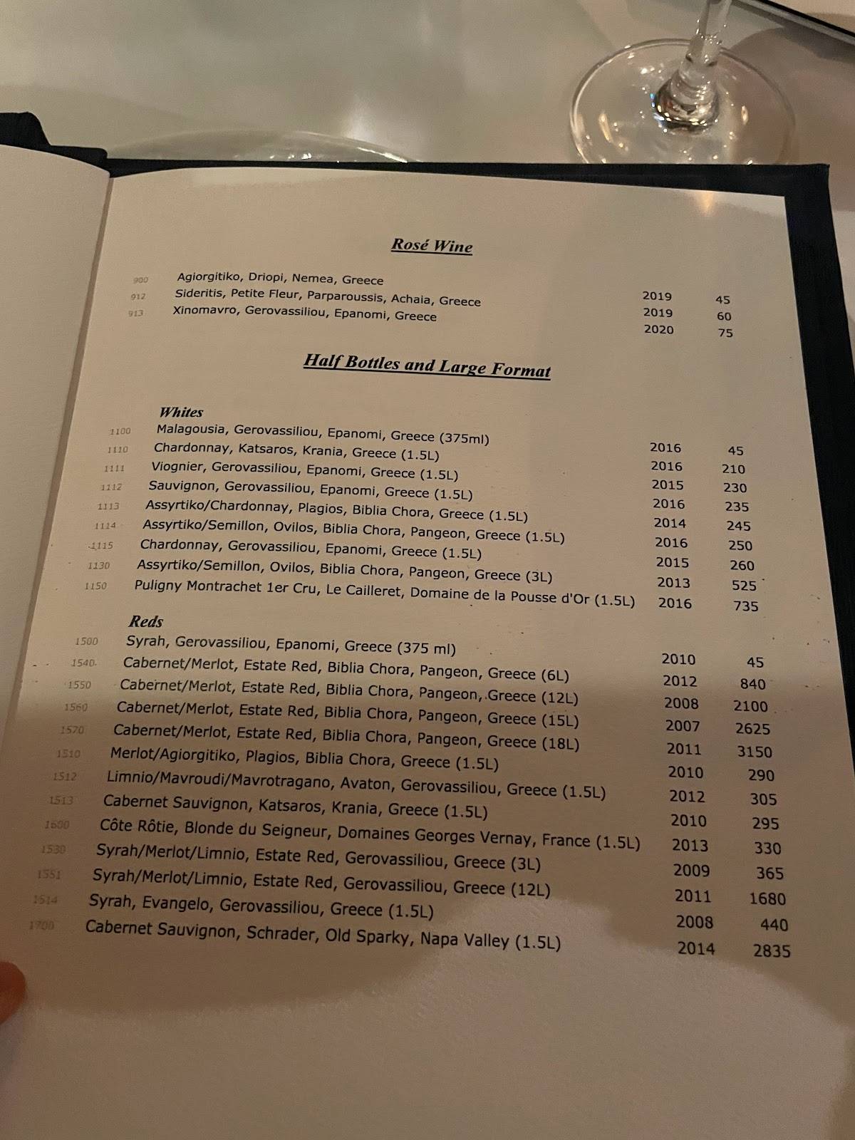 Menu at estiatorio Milos Midtown restaurant, West New York, 125 W 55th St