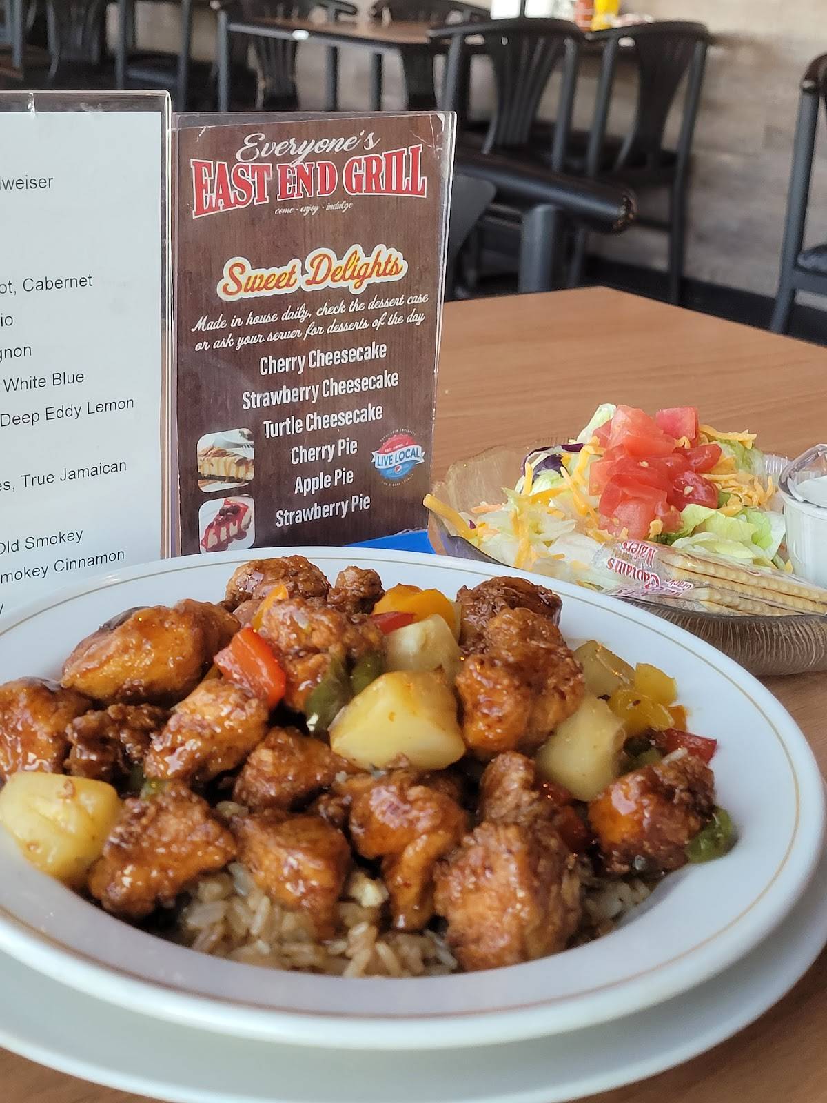 Menu at Everyone's East End Grill restaurant, Decatur, 910 S Airport Rd