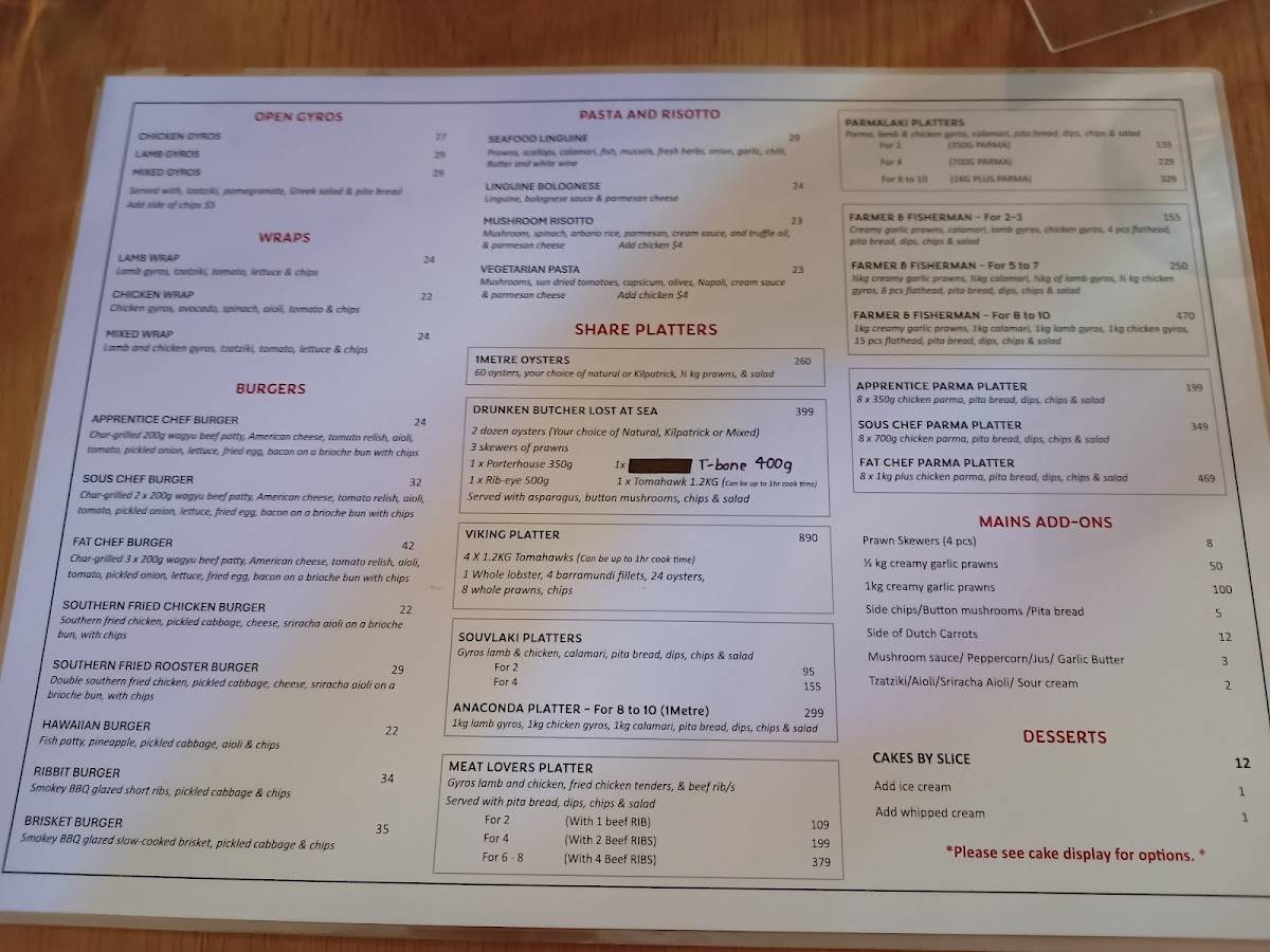 Menu at FAT CHEF Coburg North restaurant, Coburg North