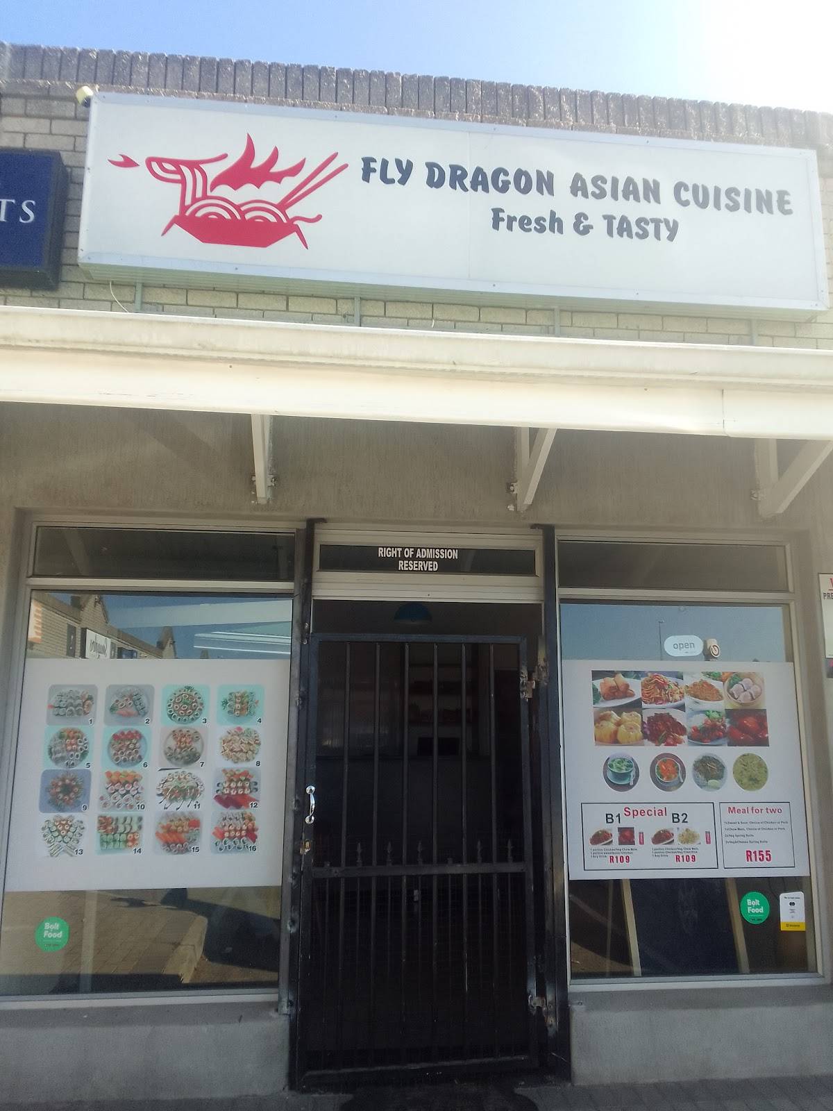 Menu at FLY DRAGON ASIAN restaurant, Cape Town