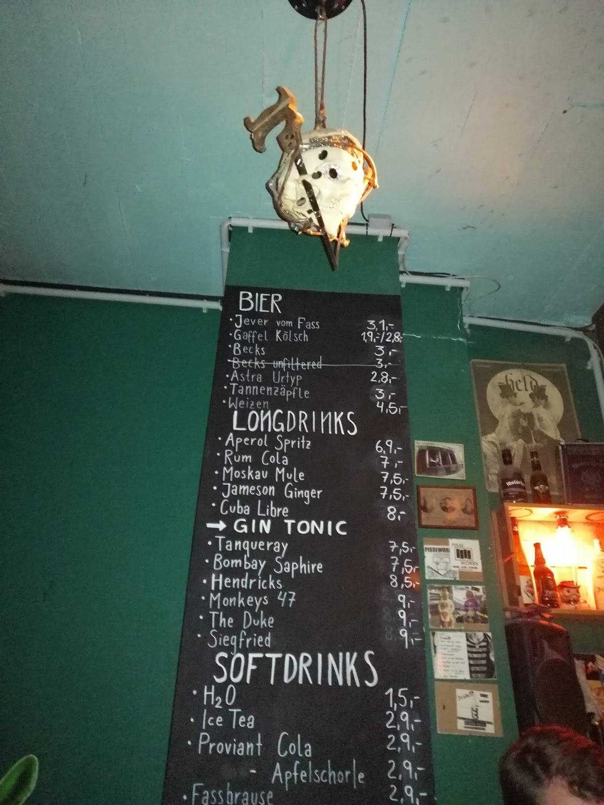 Menu at FRIEDA Bar - Köln, Cologne