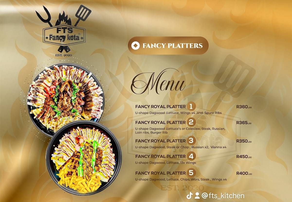 Menu at FTS KITCHEN restaurant, Vereeniging