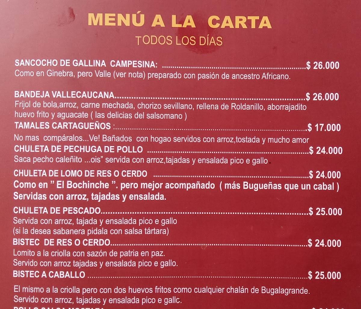 Carta del restaurante Fulanitos ( calle 71), Bogotá, Cl. 71 #10-85