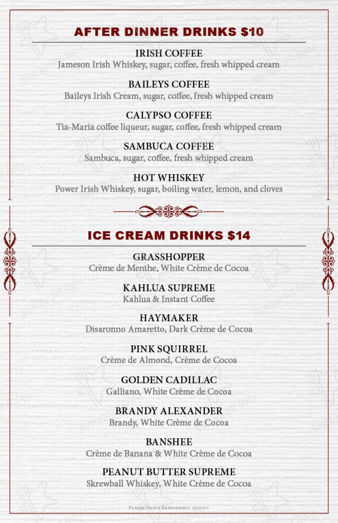 Menu at Farmer Brown's Steak House steakhouse, Waterloo
