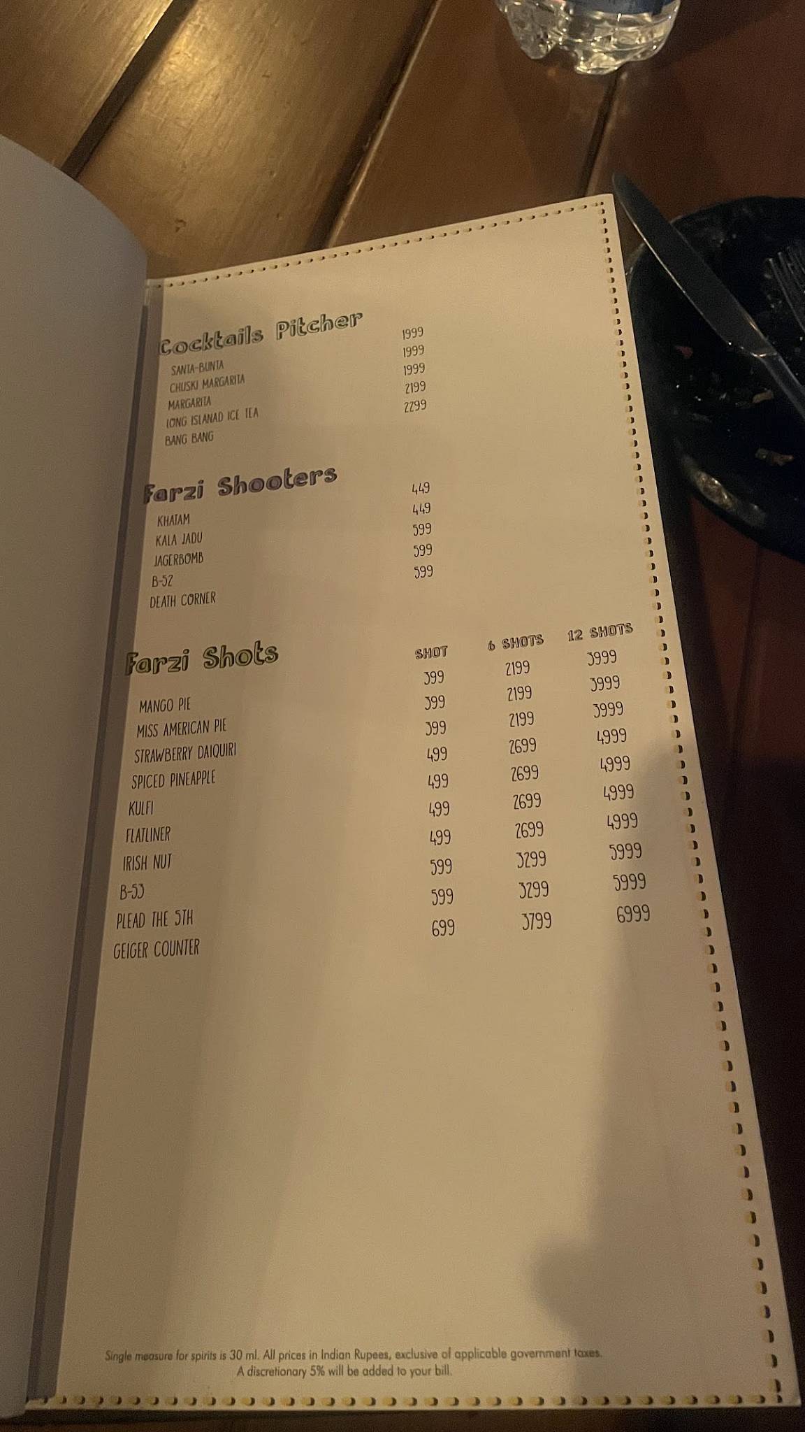 Menu at Farzi Cafe Indore, Indore, Apollo premier building