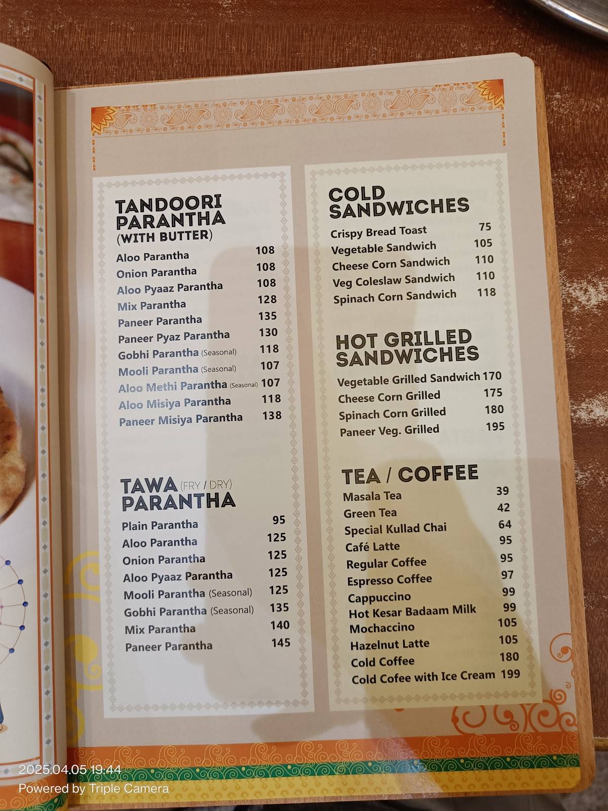 Menu at Amrik Sukhdev, Murthal, No.52