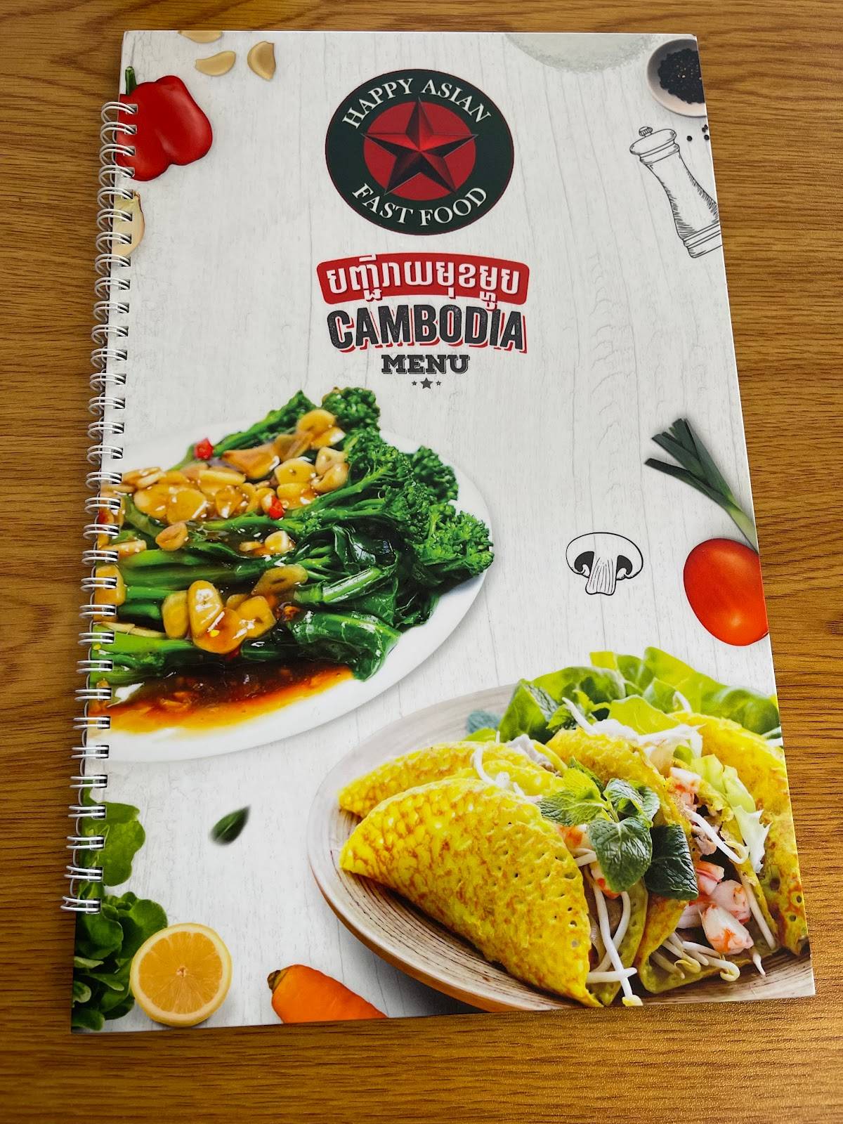 Menu at Cambodian and Chinese Fast Food, Tacoma