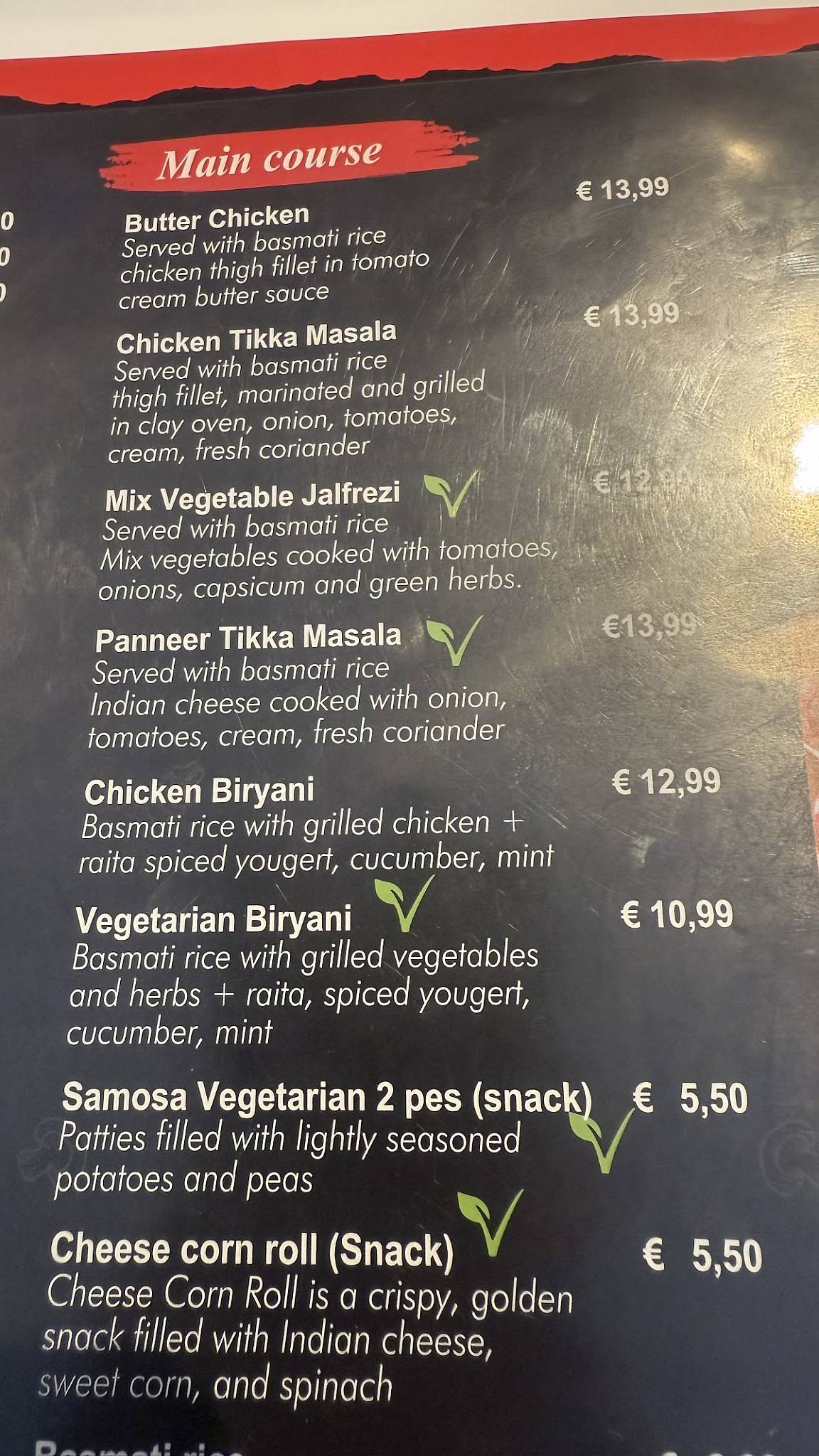 Speisekarte von Churchill chicken fast Food, Amsterdam